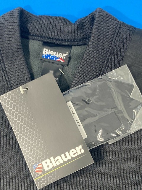 BLAUER 225 V-NECK COMMANDO STYLE FLEECE LINED SWEATER POLICE BLACK X ...
