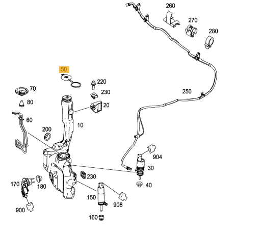Mercedes-Benz Ml W166 Washer Fluid Reservoir Cap A1718690108 Genuine ...
