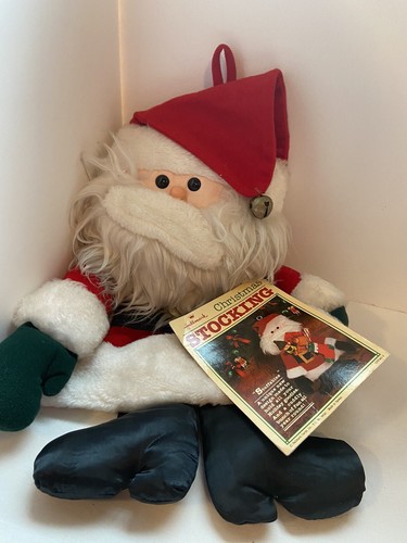 Vintage 1981 Christmas Stocking Hallmark Stuffable Santa Claus Plush | eBay