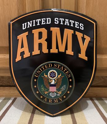 United States Army Sign Wall Decor Uniform Gun Badge Bar Garage Vintage ...