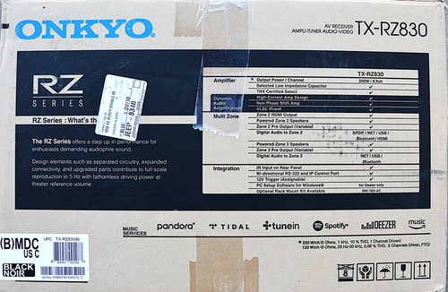 ONKYO TX-RZ830 9.2ch AV Receiver Amplifier Dolby Atmos High-Resolution ...