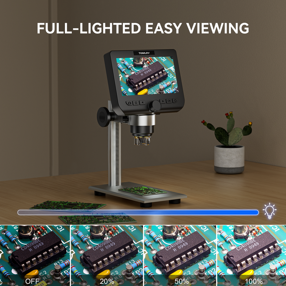 TOMLOV WIFI 1000x Digital Microscope Coin Magnifier solder workbench 4. ...