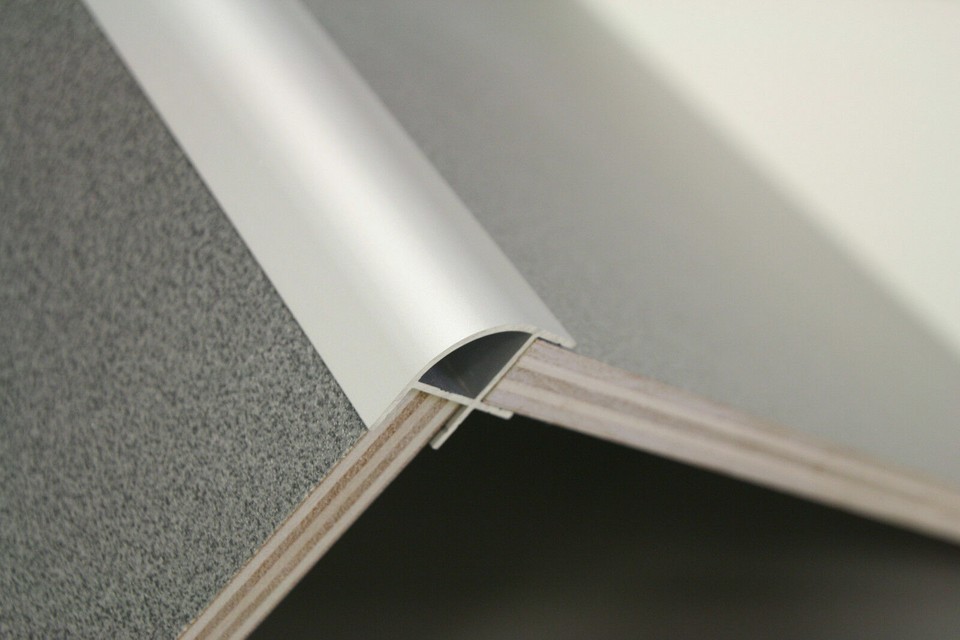 1250mm Silver Aluminium Corner Profile, for 15mm ply Campervan Kitchen ...