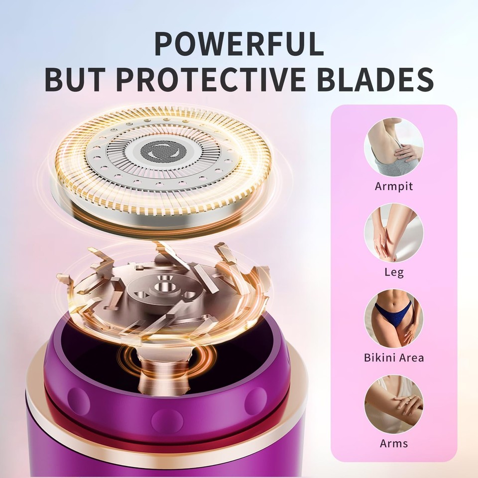 Women's Portable Mini Electric Razor, Painless Rechargeable Shaver for ...