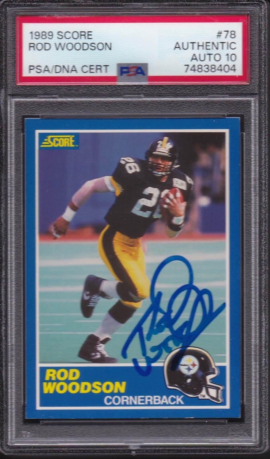 1989 Score #78 ROD WOODSON PSA GEM MT 10 AUTO SIGNED RC ROOKIE CARD HOF ...