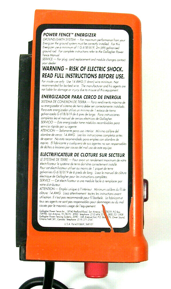 GALLAGHER M80 Power Fence Energizer 110-120V 60Hz 8mA G335 P1.6 | eBay
