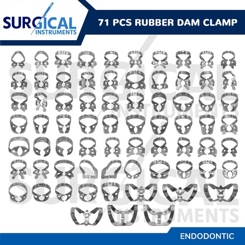 71 Endodontic Rubber Dam Clamp Dental Instruments Endo Stainless German ...