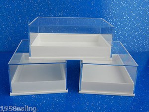 12 Perspex Clear Lid Specimen Display Boxes Shell Minerals Gems Fossil ...