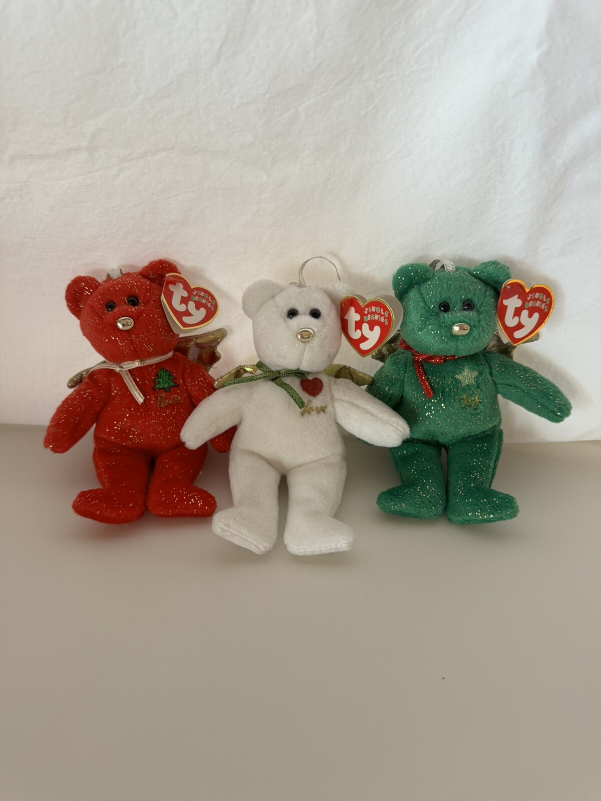 Ty Beanie Babies Christmas Set - Peace, Love, Joy Gift Bears 2005 | eBay