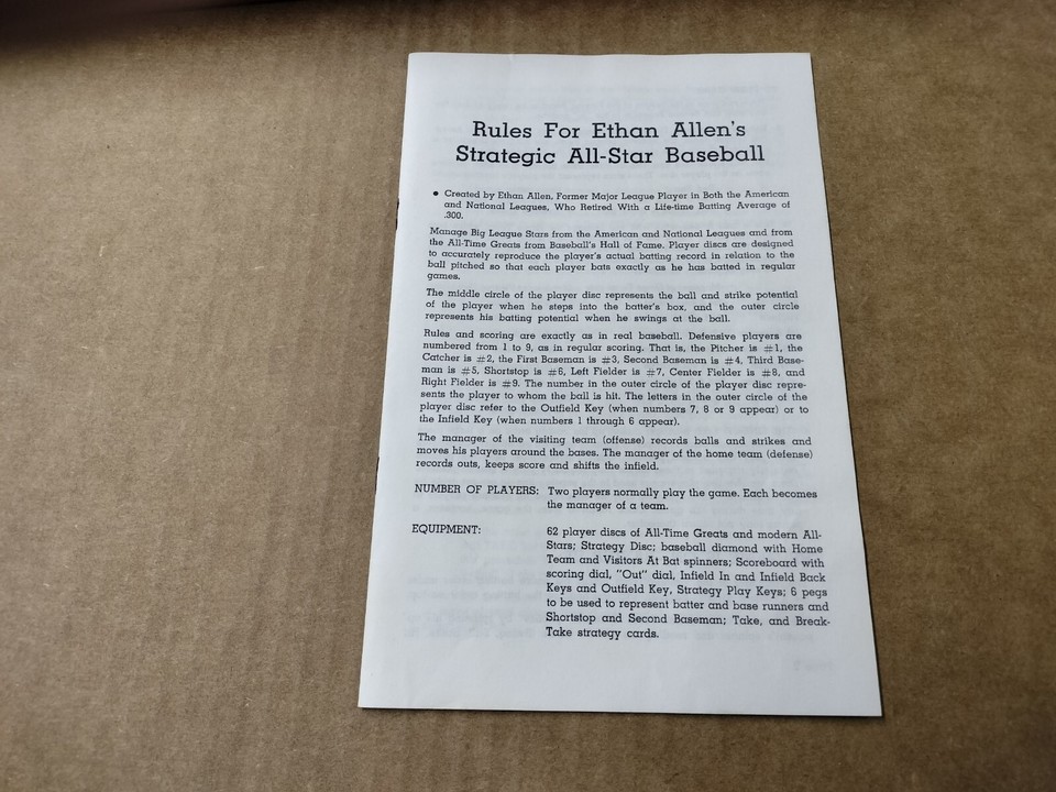 UNUSED 1971 Cadaco Strategic All Star Baseball Board Game Hall of Fame ...
