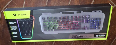 TITAN Wired LED Metal Gaming Keyboard w/Smartphone Holder #GAKB-0008 | eBay