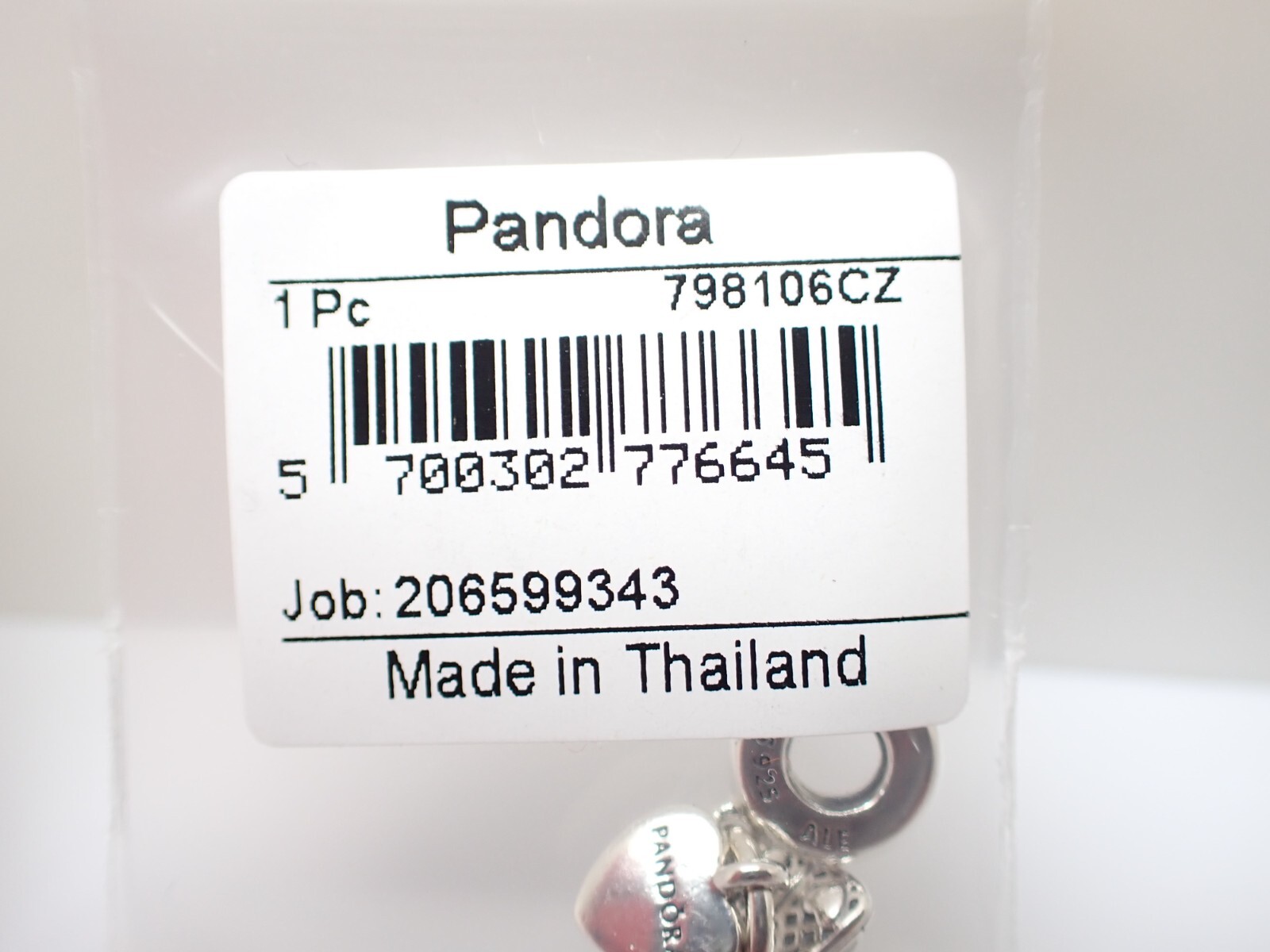 Authentic PANDORA Sterling Silver Charm My Little Baby 798106CZ Dangle ...