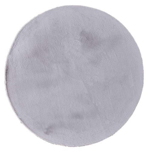 ROUND GRIS Pony Ultra Soft Faux Fur Luxurious Modern Rug Floor Mat ...