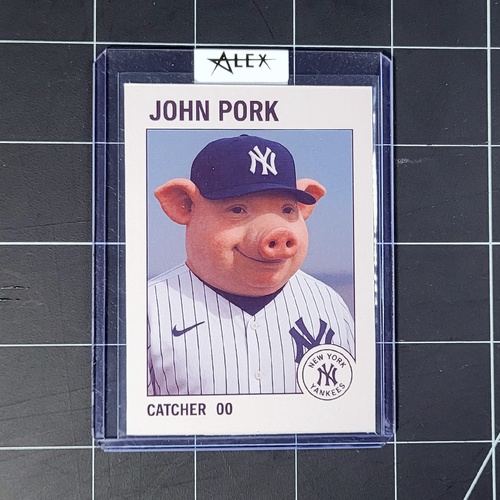 John Pork Rookie Baseball Card #00 Catcher Meme Parody TheAlexStudio ...