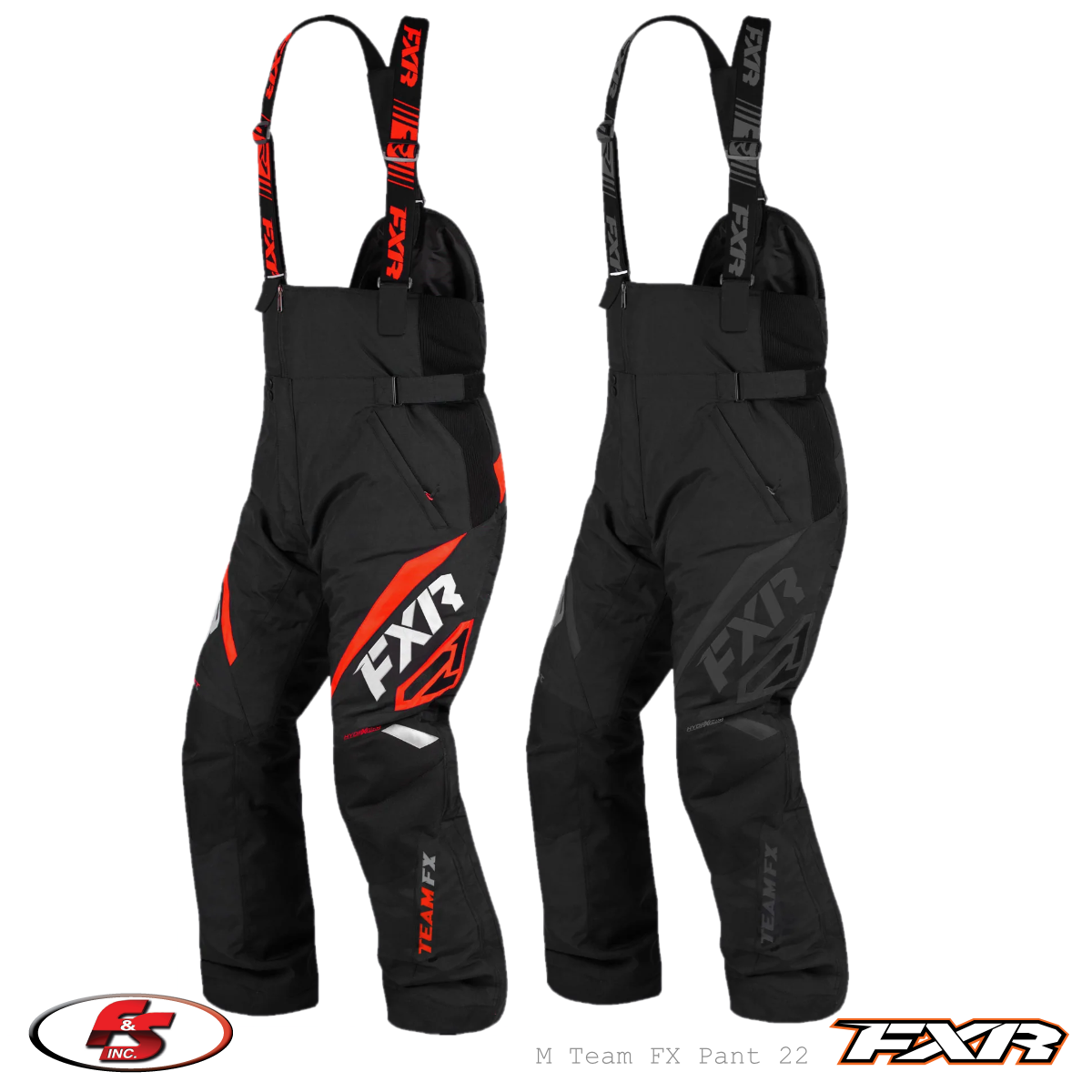 New FXR Men's Team FX Snowmobile Pants Bib Black Ops, Black/Red 5XL | eBay