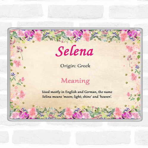 Selena Name Meaning Jumbo Fridge Magnet Floral | eBay