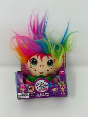 FlipZee Trolls Mini Doll Plush 3" - Rainbow Hair - Flower Power Pink ...