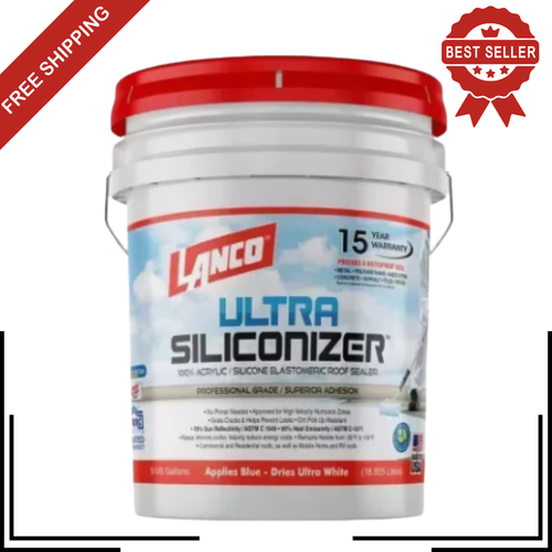 5 Gal. Ultra Siliconizer 100% Acrylic Elastomeric Reflective Roof ...