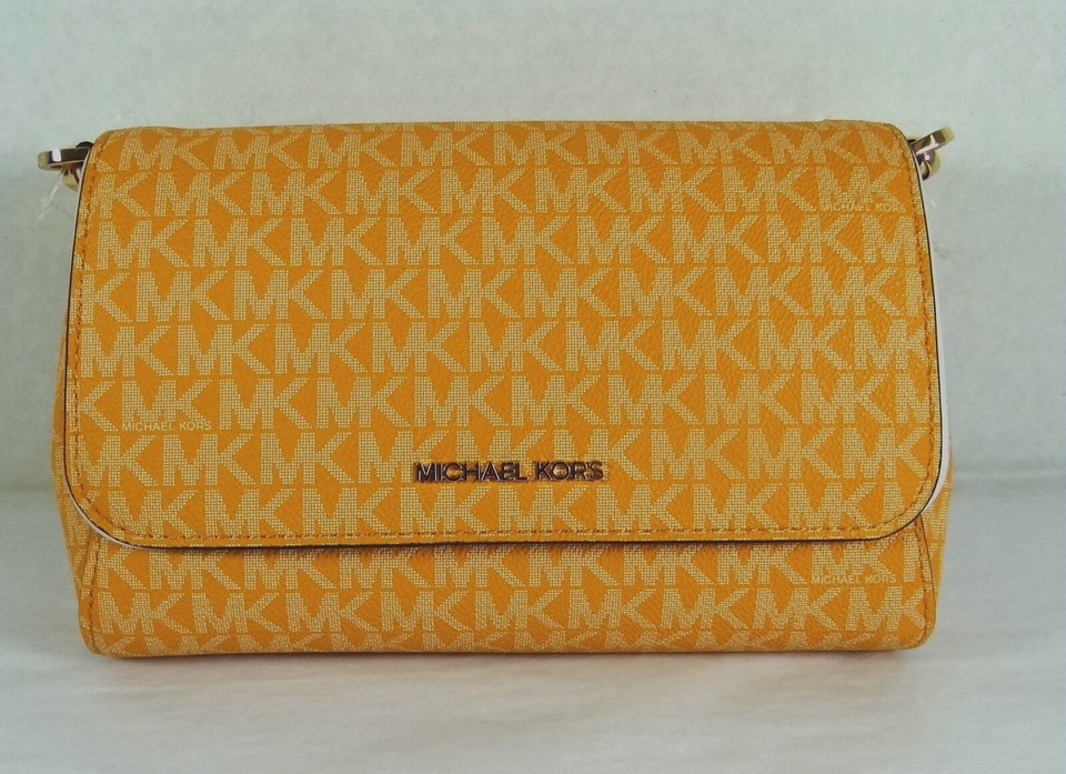 MICHAEL KORS Jet Set Medium MK Logo PVC Convertible Crossbody Pouchette ...