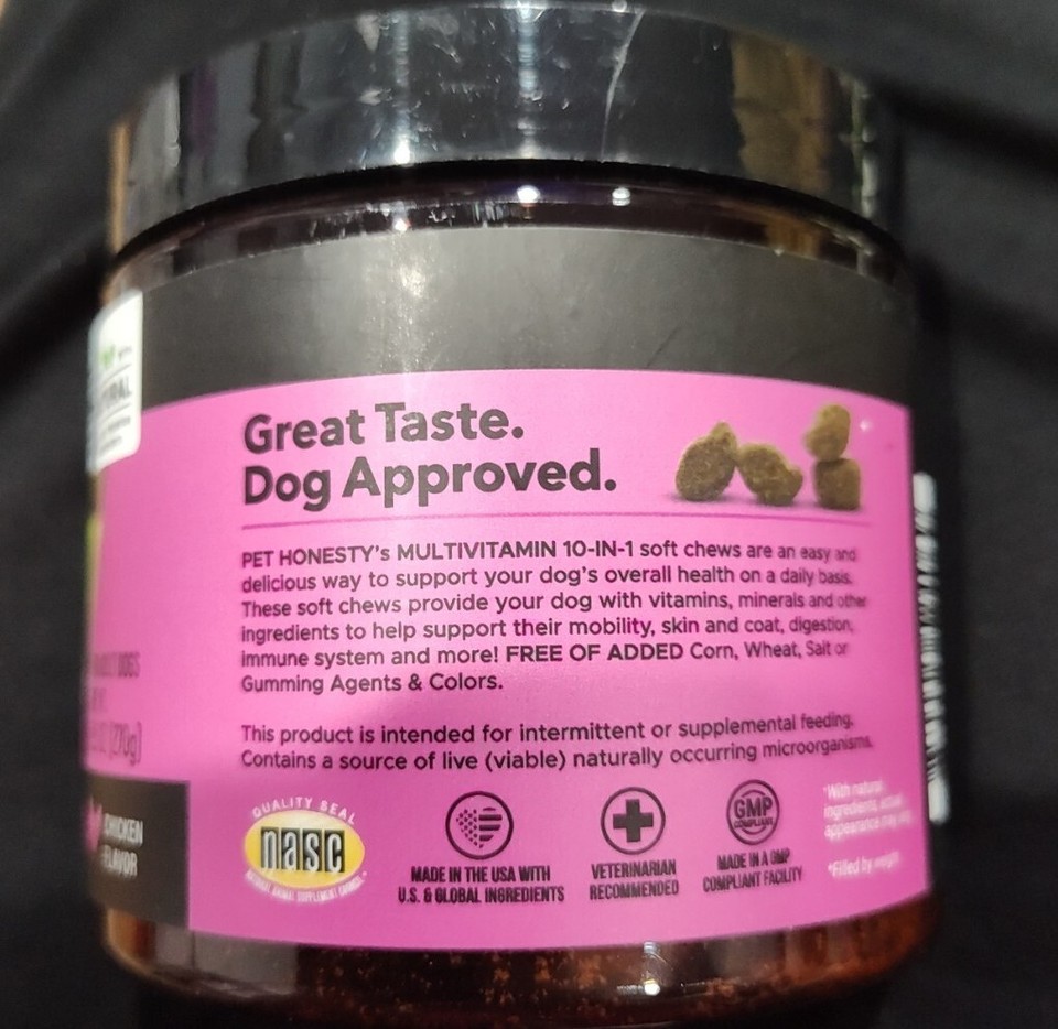 Pet Honesty 10 In 1 Multivitamin with Glucosamine Dog Supplement - 90 ...