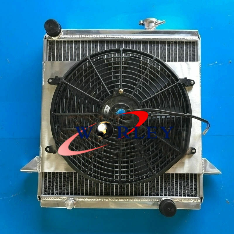 56mm aluminum radiator & shroud fan for Triumph TR6 1969-1974 / TR250 ...
