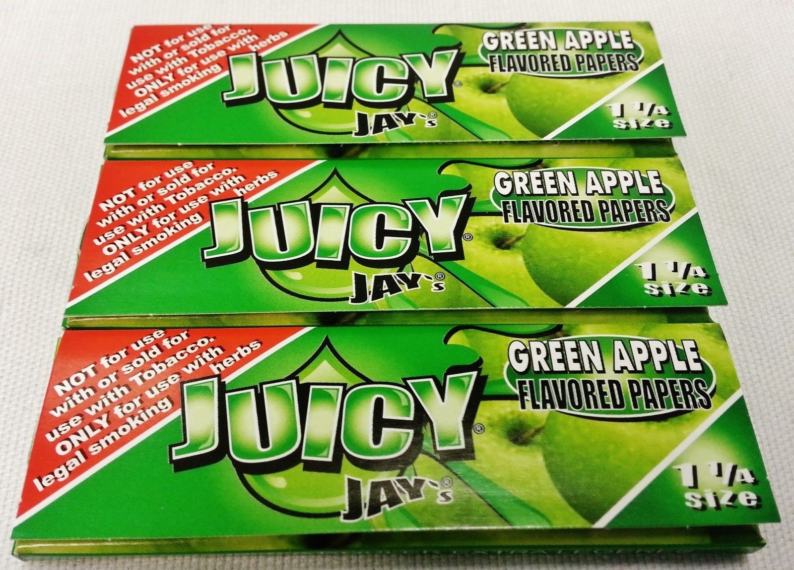 3 Packs of Juicy Jay 1 1/4 Green Apple Packs With Free Shipping | eBay