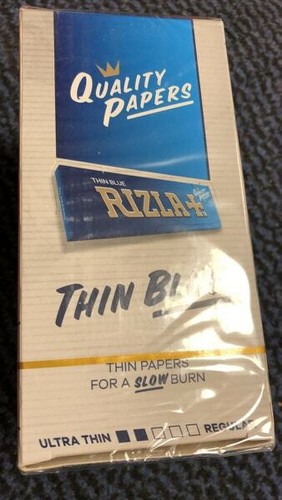 Full Box of 100 Booklets Rizla Blue Rolling Cigarette Papers Free P&P ...