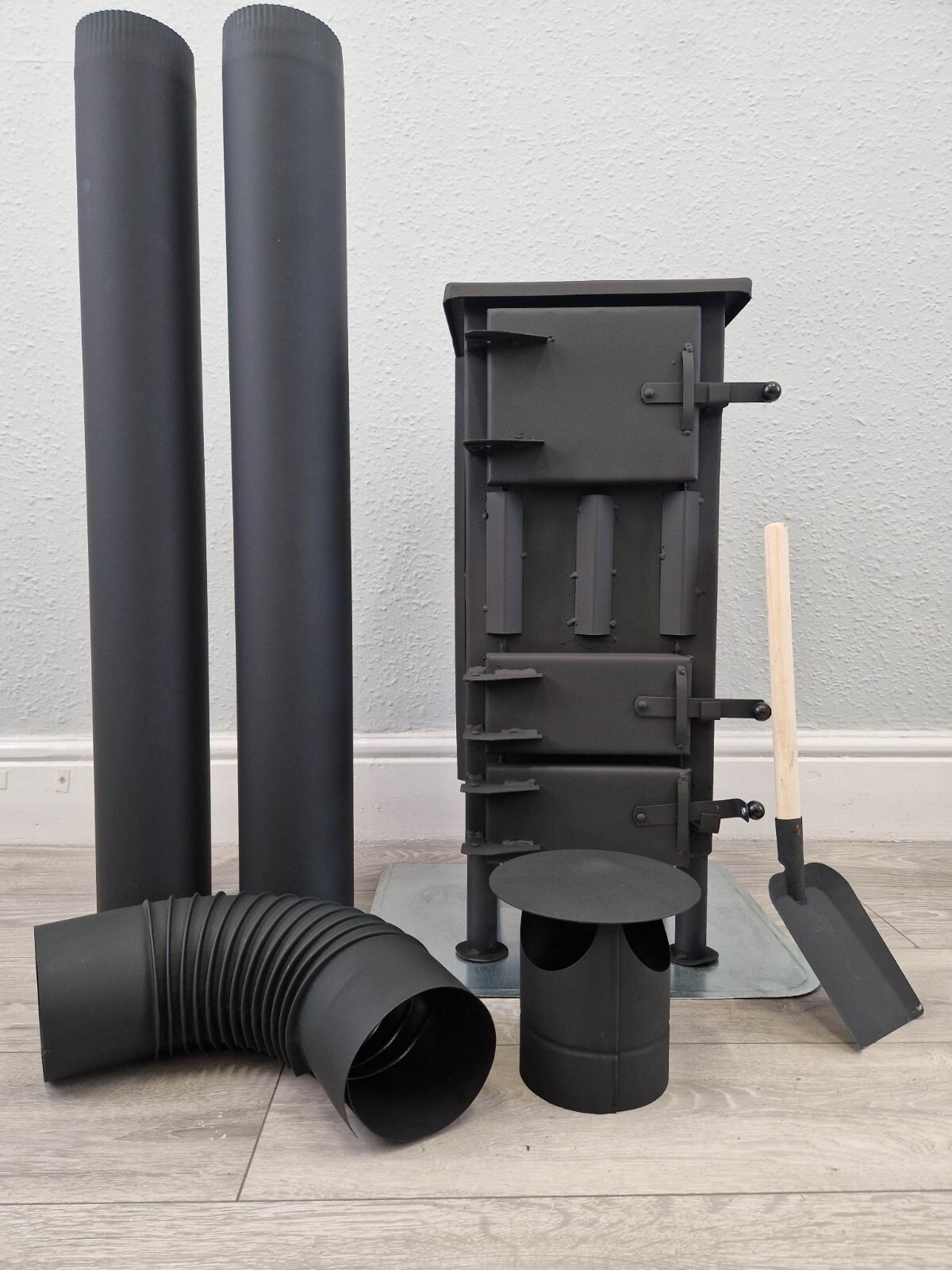 STOVE LOG BURNER WOOD FLUE SYSTEM PIPES SET 6.5KW GARAGE SHED WORKSHOP ...