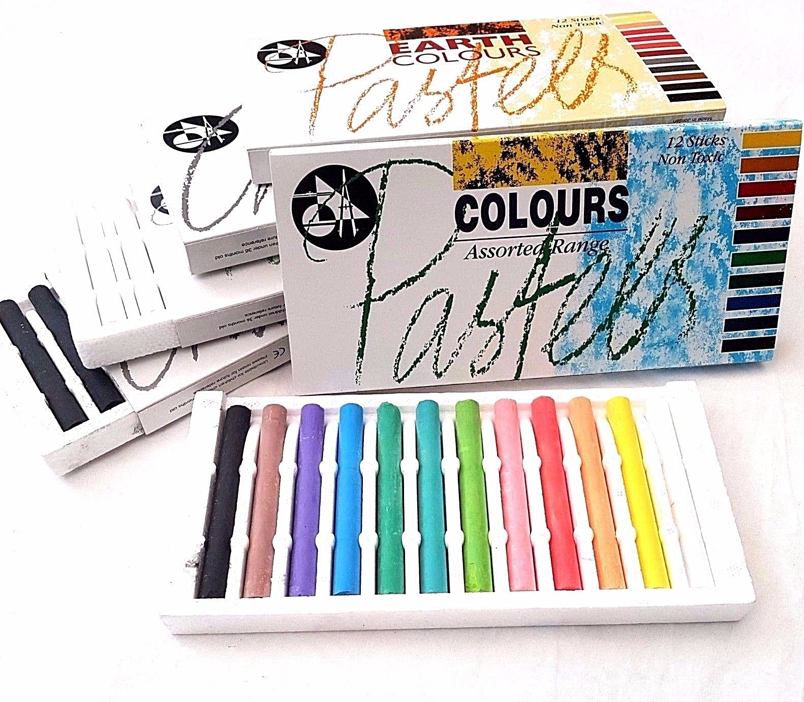Jakar Artists Compressed Charcoal Pastels Stick Sets Coloured White ...