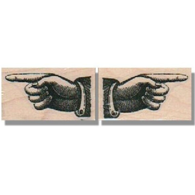 SET OF 2, Vintage Hands Pointing, RUBBER STAMP, Finger, Hand, Direction ...