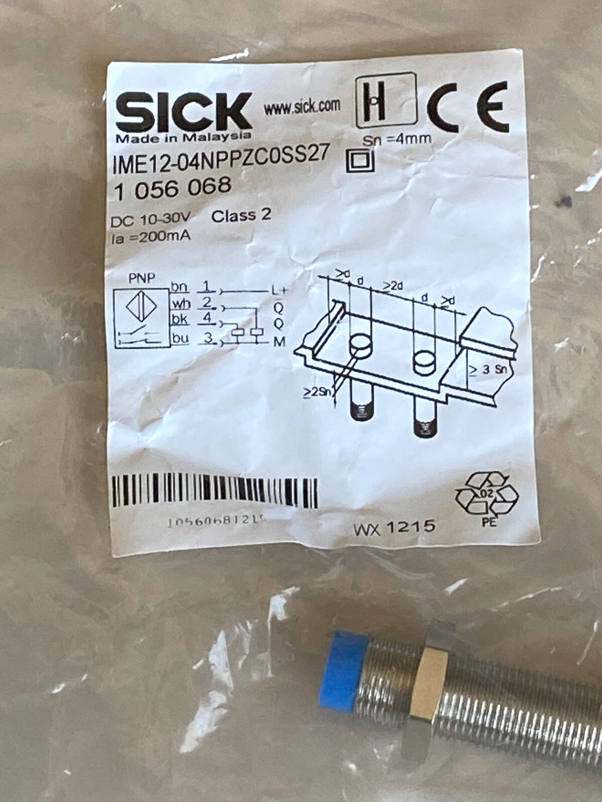Sick Ime12-04nppzc0ss27 1056068 Inductive Sensor / M9u 1875 for sale ...