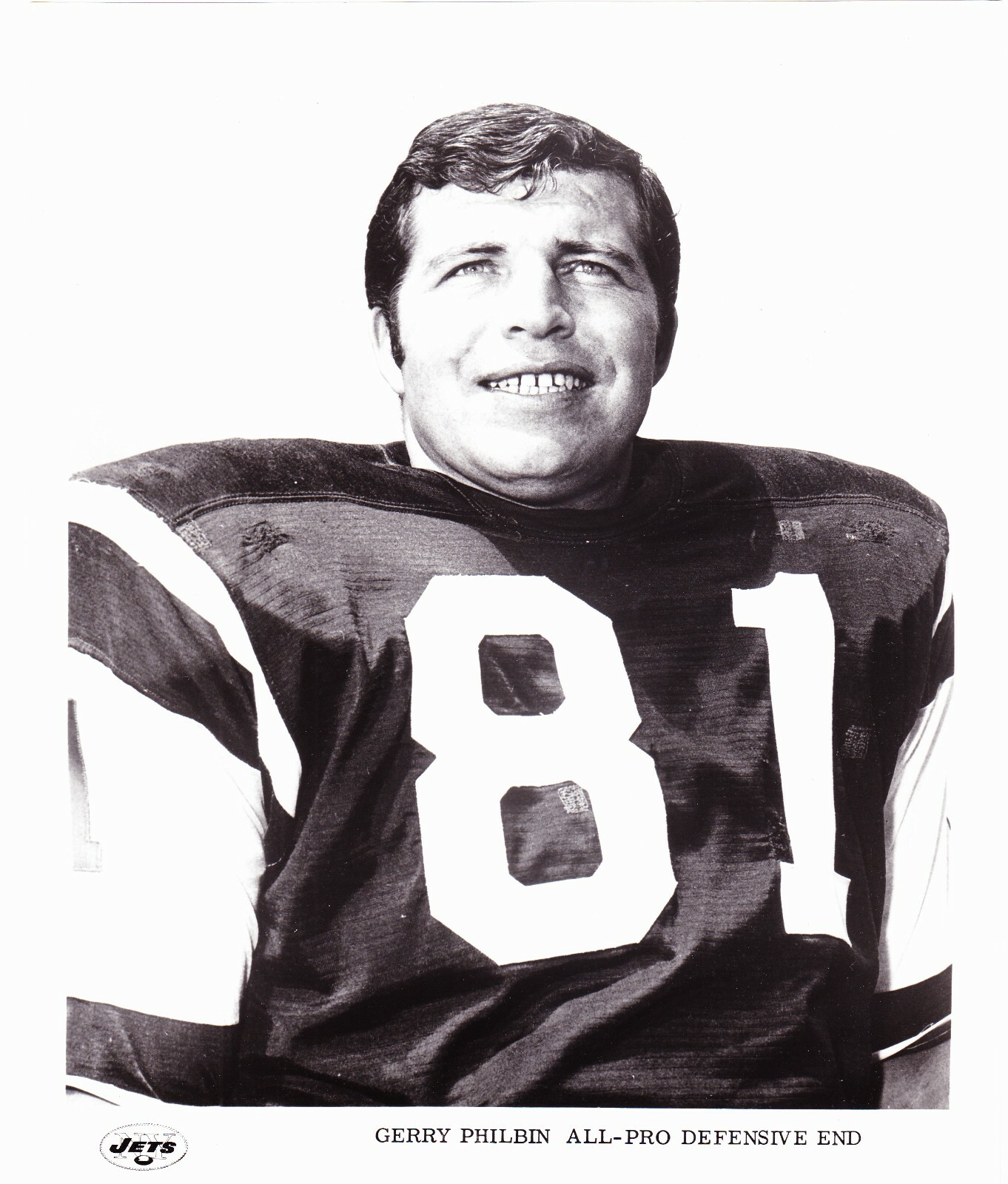 Gerry Philbin 8x10 B&W New York Jets photo | eBay