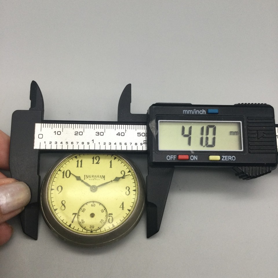 Vtg Ingraham Viceroy Dial Pocket Watch Silver Tone Cream Dial FOR PARTS ...