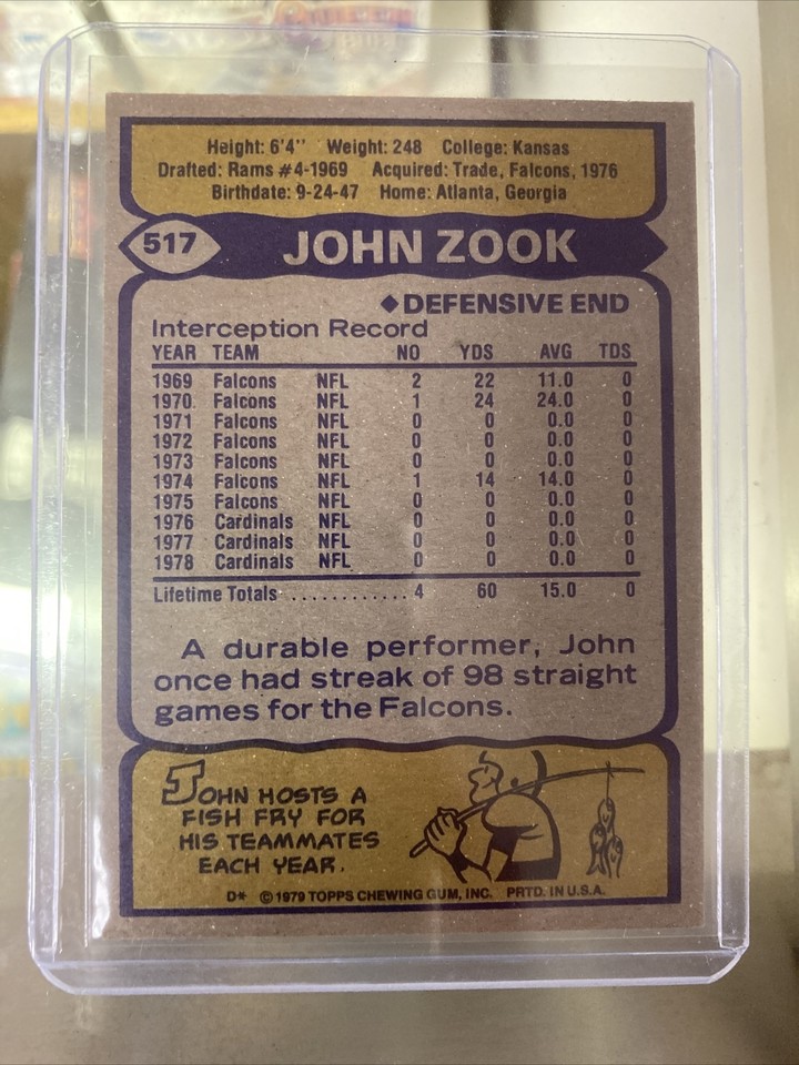 1979 Topps Football Card #517 John Zook - St. Louis Cardinals | eBay
