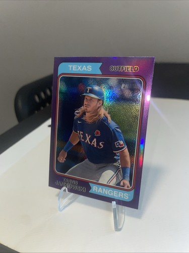 Travis Jankowski 2023 Topps Heritage #678 Chrome Purple Refractor Texas ...