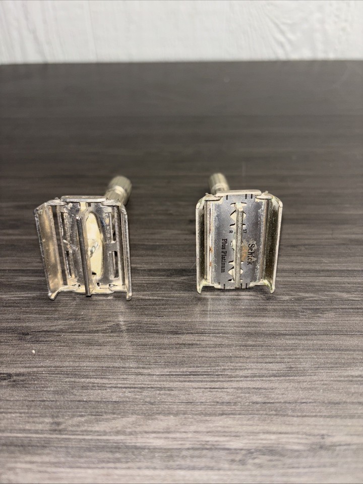 (2) Vtg 1959 Gillette Fat Boy Adjustable TTO Safety Razor Made in USA 2 ...