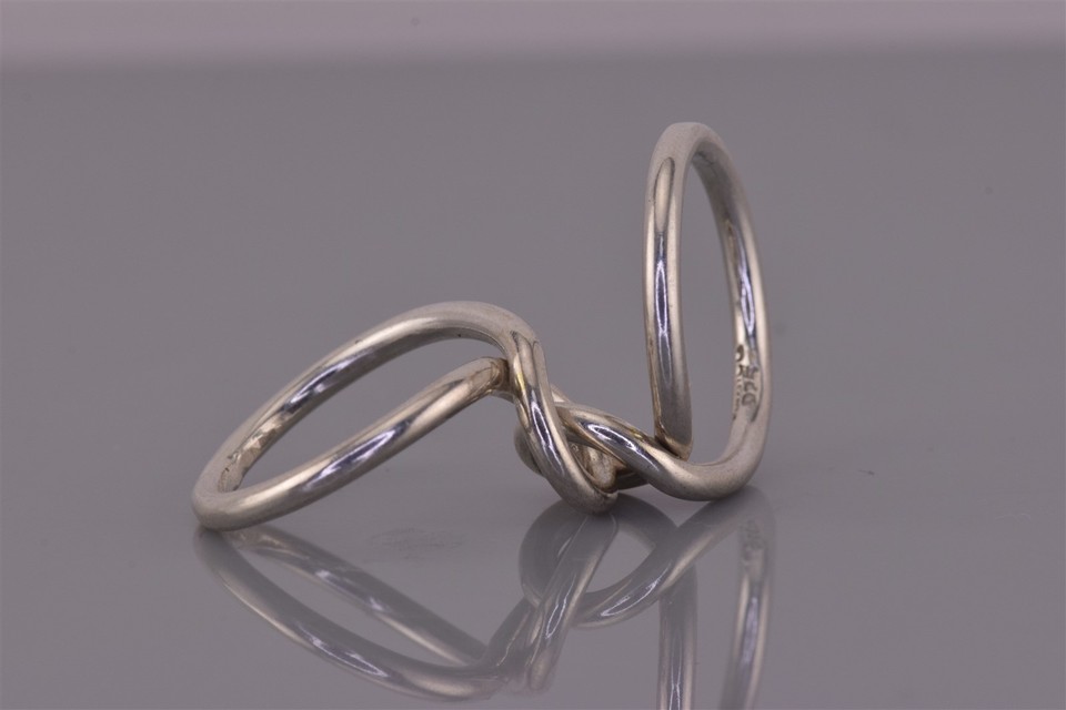 Unique Sterling Silver Interlocking Looped Solid Band Ring Mex 925 Sz ...