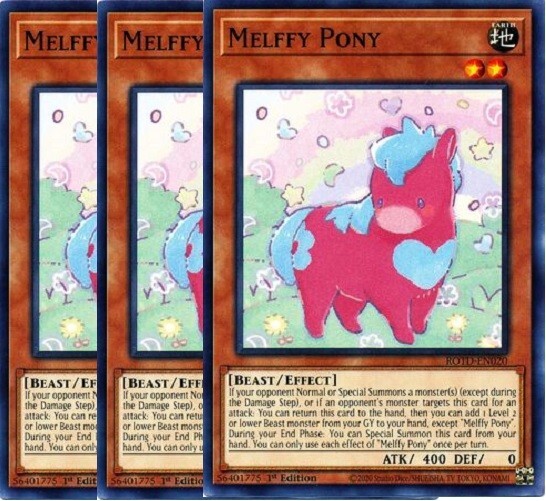 Yugioh - Melffy Pony x 3 - 1st Edition NM - Free Holographic Card | eBay