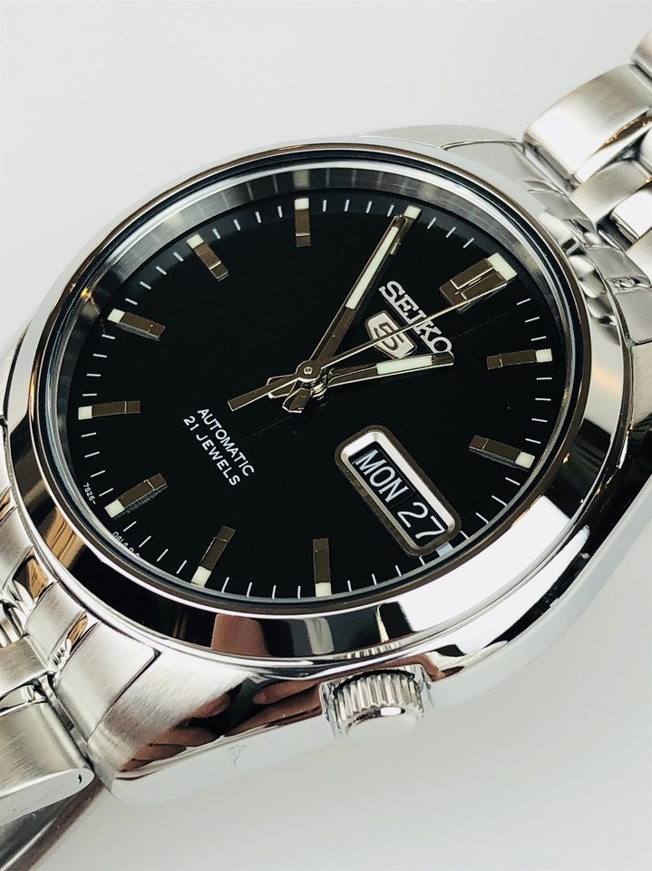 Seiko 5 Automatic Black Dial Stainless Steel Men's Watch SNK361K1 | eBay UK