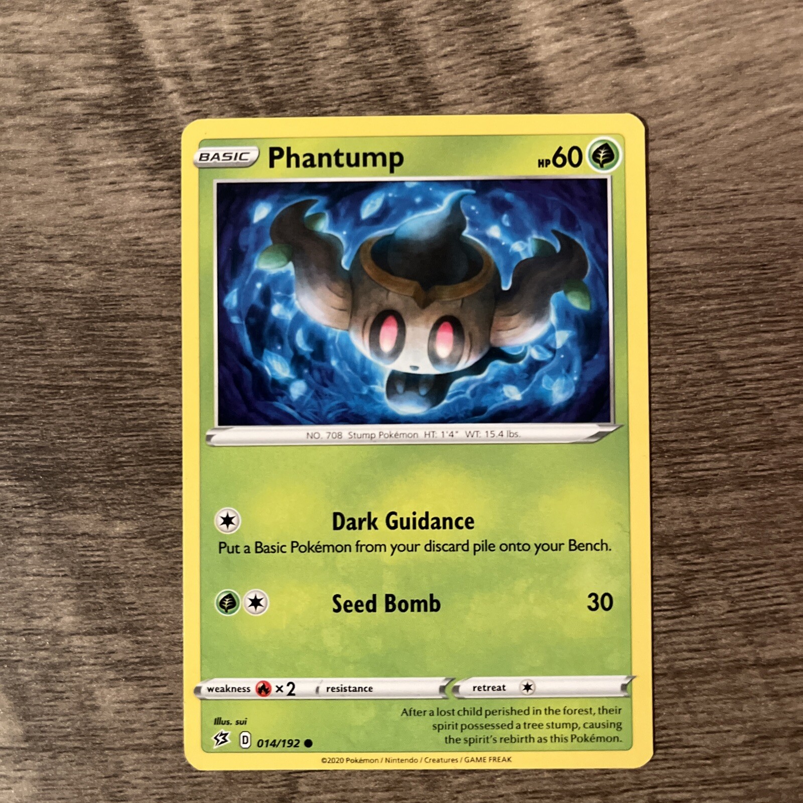 Phantump 014/192 (NM, Pokemon Card, Rebel Clash, 2020, Grass, Common ...