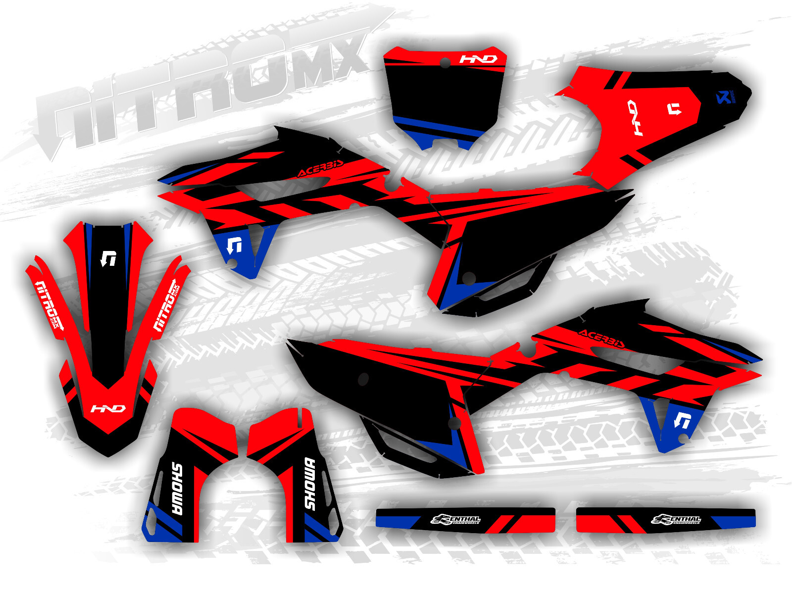 Graphics Kit fits Honda CRF 250 R CRF 250R 2022 2023 2024 Decals ...