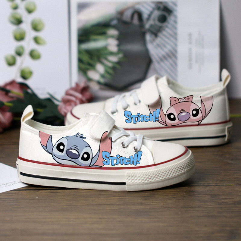 Kids Boys Girls Angel Stitch Canvas Trainers Shoes Low High Top Casual ...