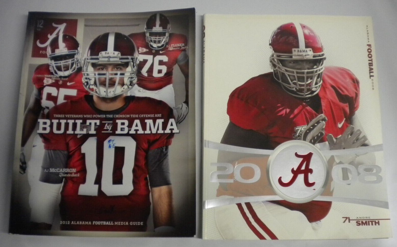 Lot of 2 2008 2012 Alabama Football Media Guides Nick Saban McCarron ...