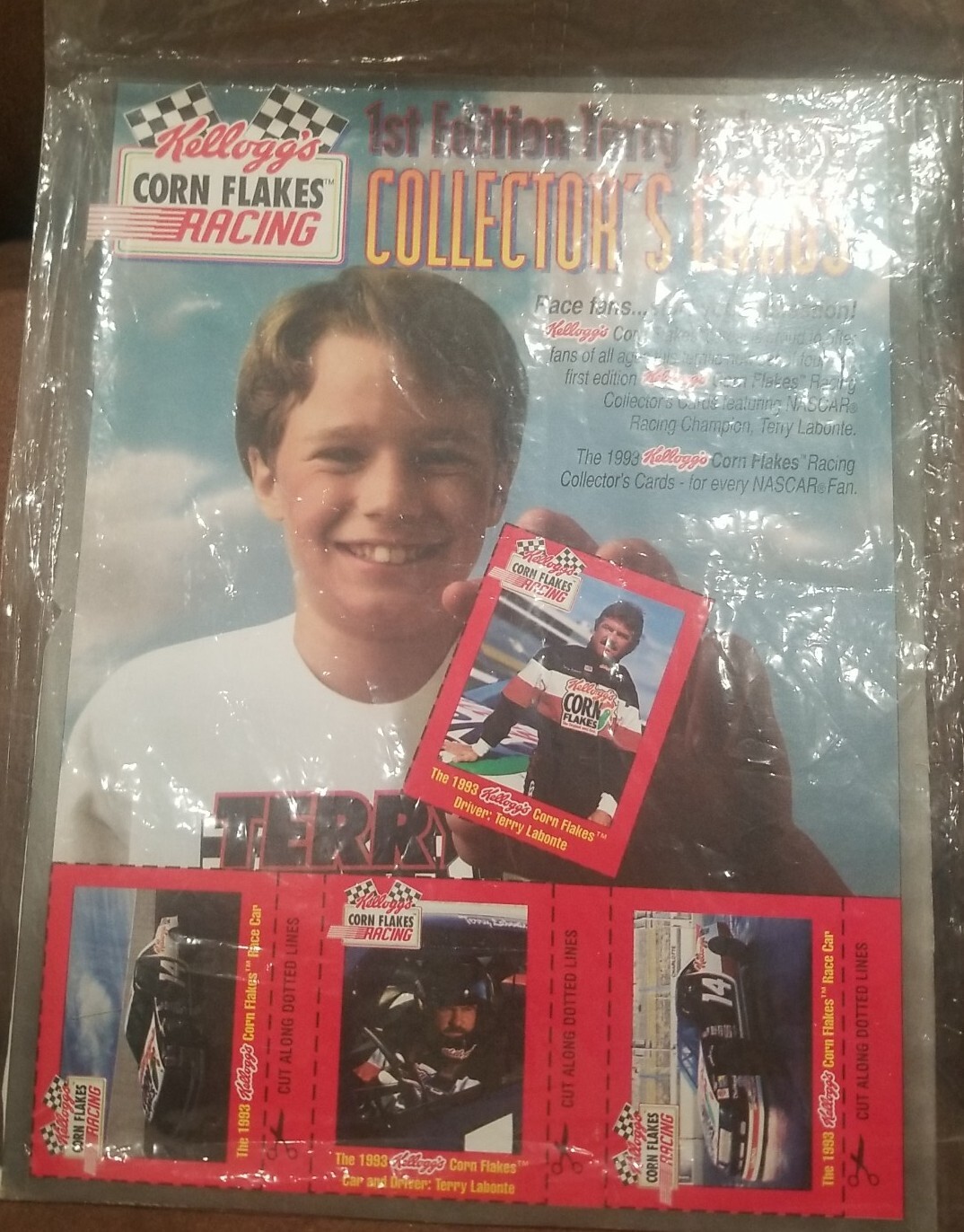 1993 TERRY LABONTE- 4 Kelloggs Corn Flakes NASCAR Racing Cards Uncut | eBay