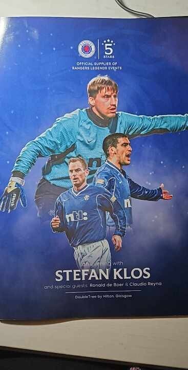 Rangers evening with Stefan Klos programme | Grelly UK