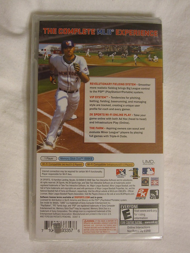 MLB Major League Baseball 2K8 (PlayStation Portable, PSP) Brand New ...