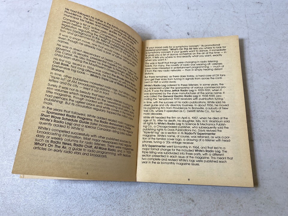 Whites Radio Log Vintage Book AM FM & TV Stations 13D65 | eBay