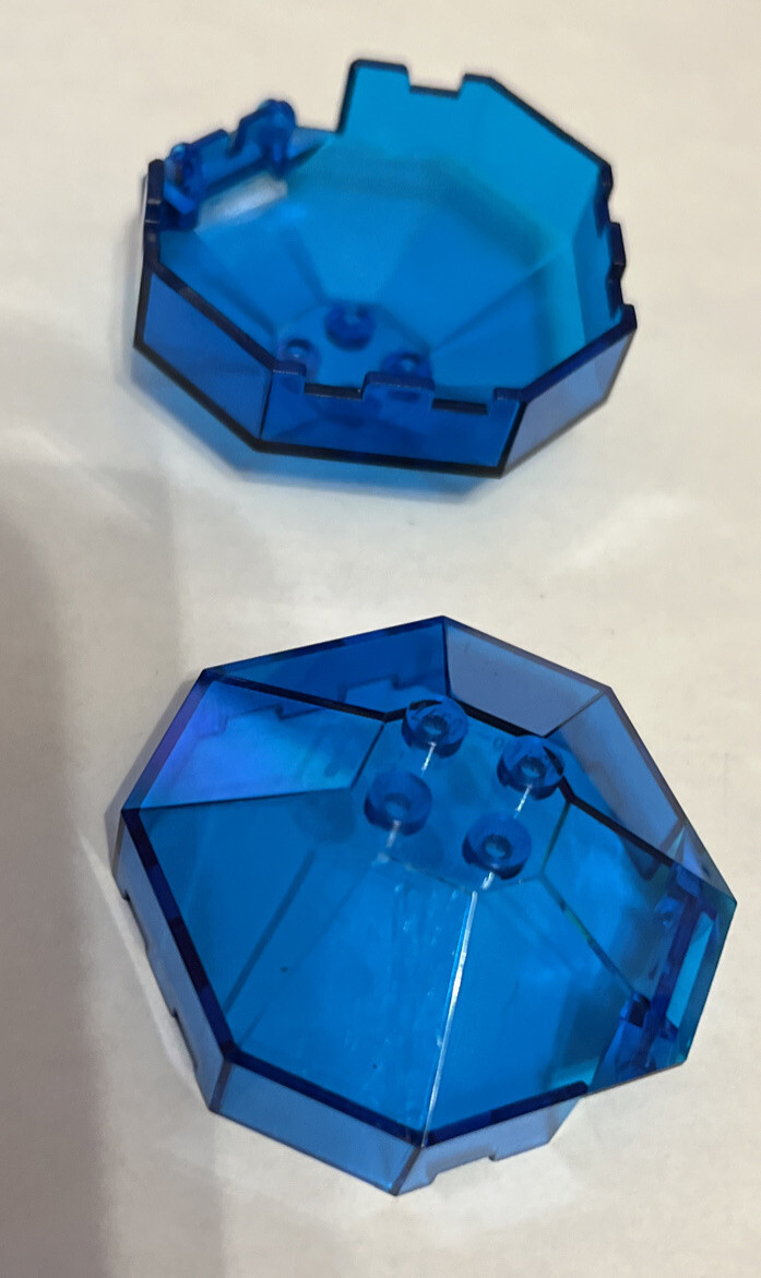 Lego 1x 2418a Trans-Dark Blue Windscreen 6 x 6 x 2 Octagonal Canopy ...