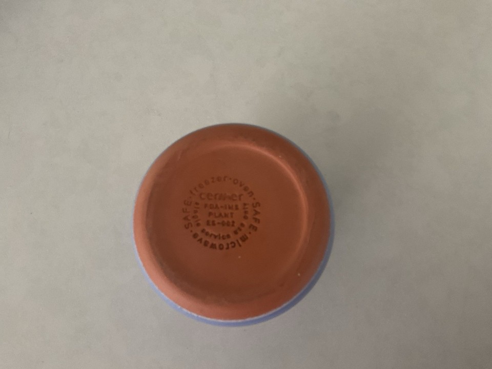 La Fermiere French Periwinkle Terra Cotta Glazed Yogurt Plant Pot (5 ...