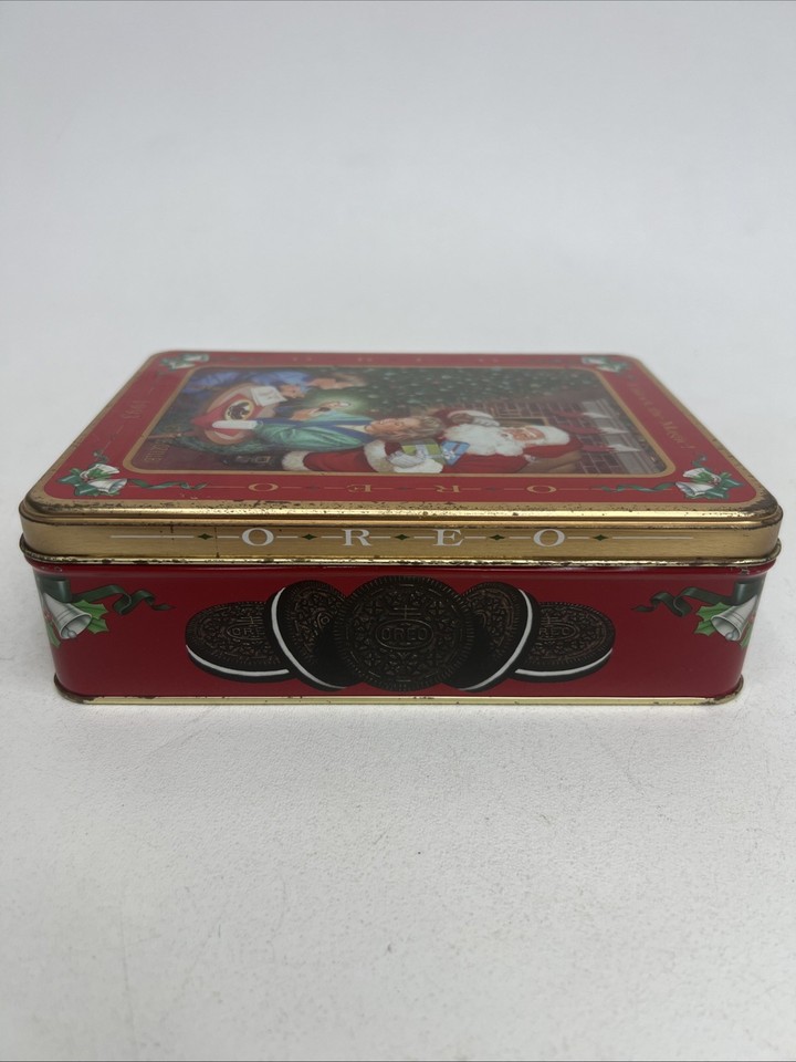 1993 Vintage OREO Cookie Collectible Christmas Holiday Tin "Unlock the ...